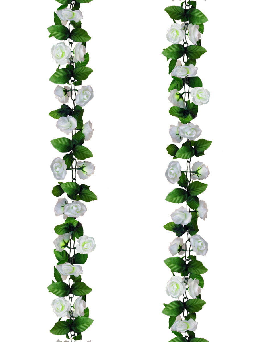 Искусственная лиана "Розы на цепочке" Holodilova, ткань с пропиткой