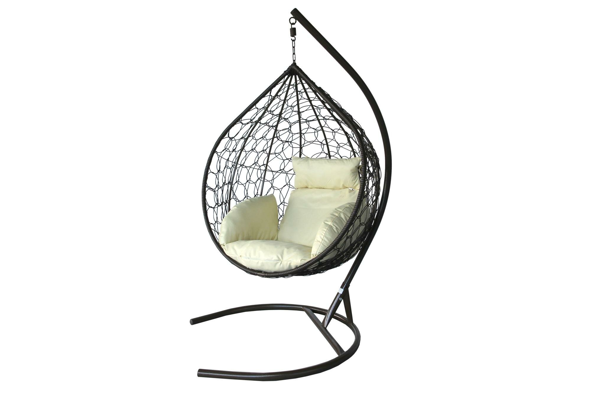 Кресло подвесное Сфера Лайт арт. BG6767 (стойка+основание. корич, корзн. корич, подуш. беж. 3уп. (Б))