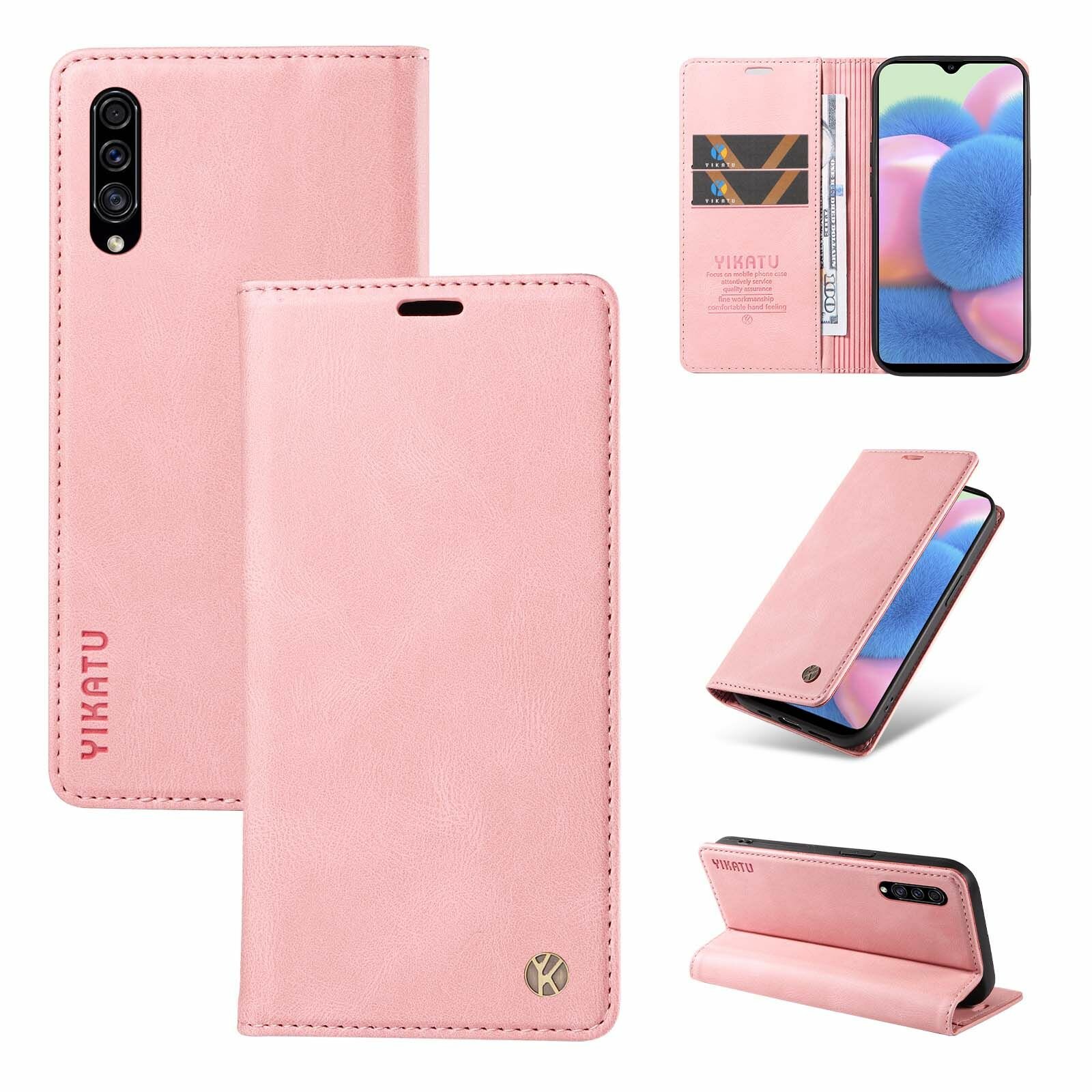 YIKATU Кожаный чехол для Samsung Galaxy A50 A50s A30s (A505 A507 A307)/Самсунг Галакси А50 А50S А30S А505 А507 А307 визитницей из экокожи книжка