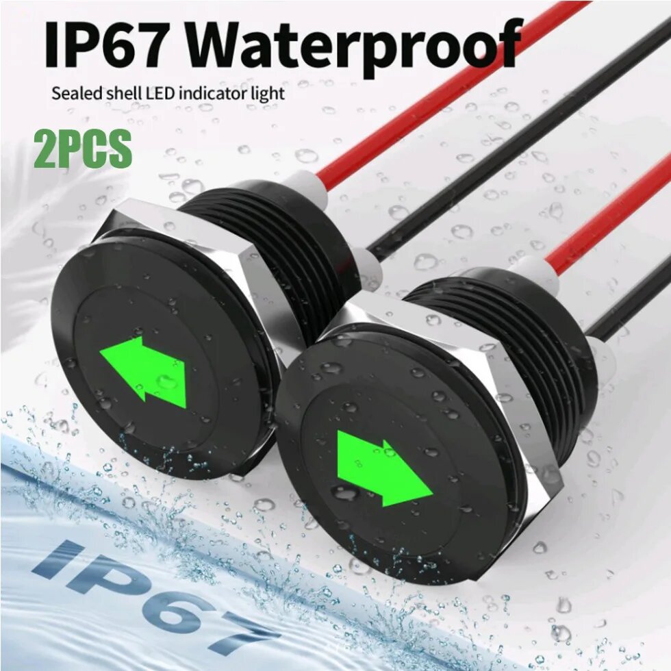 2 шт. автомобильный индикатор поворота, светодиодный зеленый с одной стрелкой, символы, автомобильный фонарь для приборной панели, универсальный с проводом, автоаксессуары