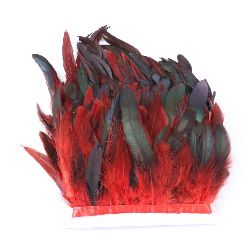 Натуральные перья петуха для рукоделия WCPlume Красный, Красный