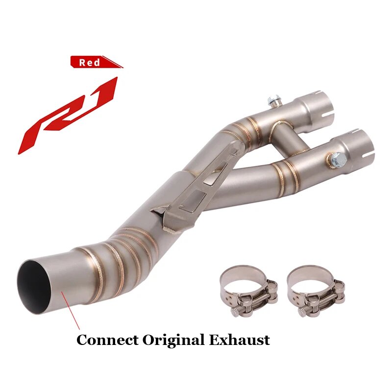 Надевается для Yamaha YZF-R1 R1 R1M MT10 MT 10 2015-2022 мотоциклетная выхлопная система, среднее звено, соединительная труба, оригинальный глушитель