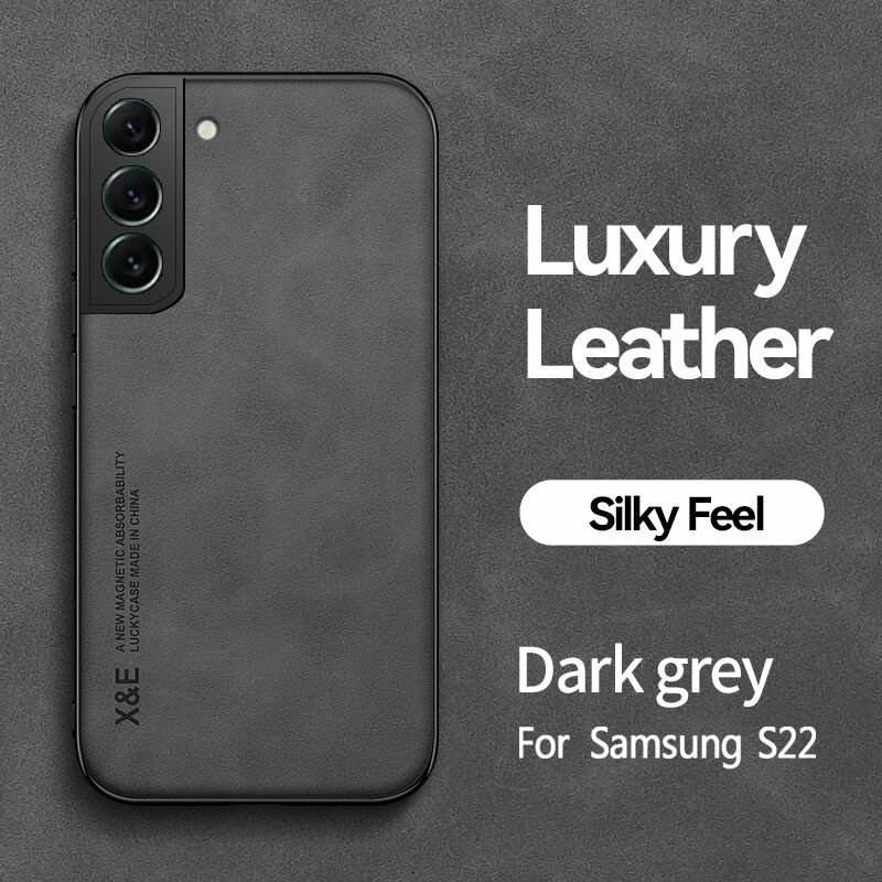 Чехол на Samsung Galaxy S22 Роскошная кожа противоударный с защитой камеры