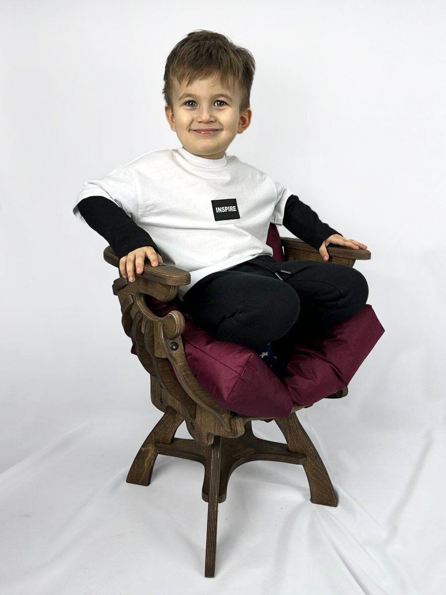 Детское кресло "Ракушка" от Лига Мебели, с подлокотниками, с подушкой, с синтешаром