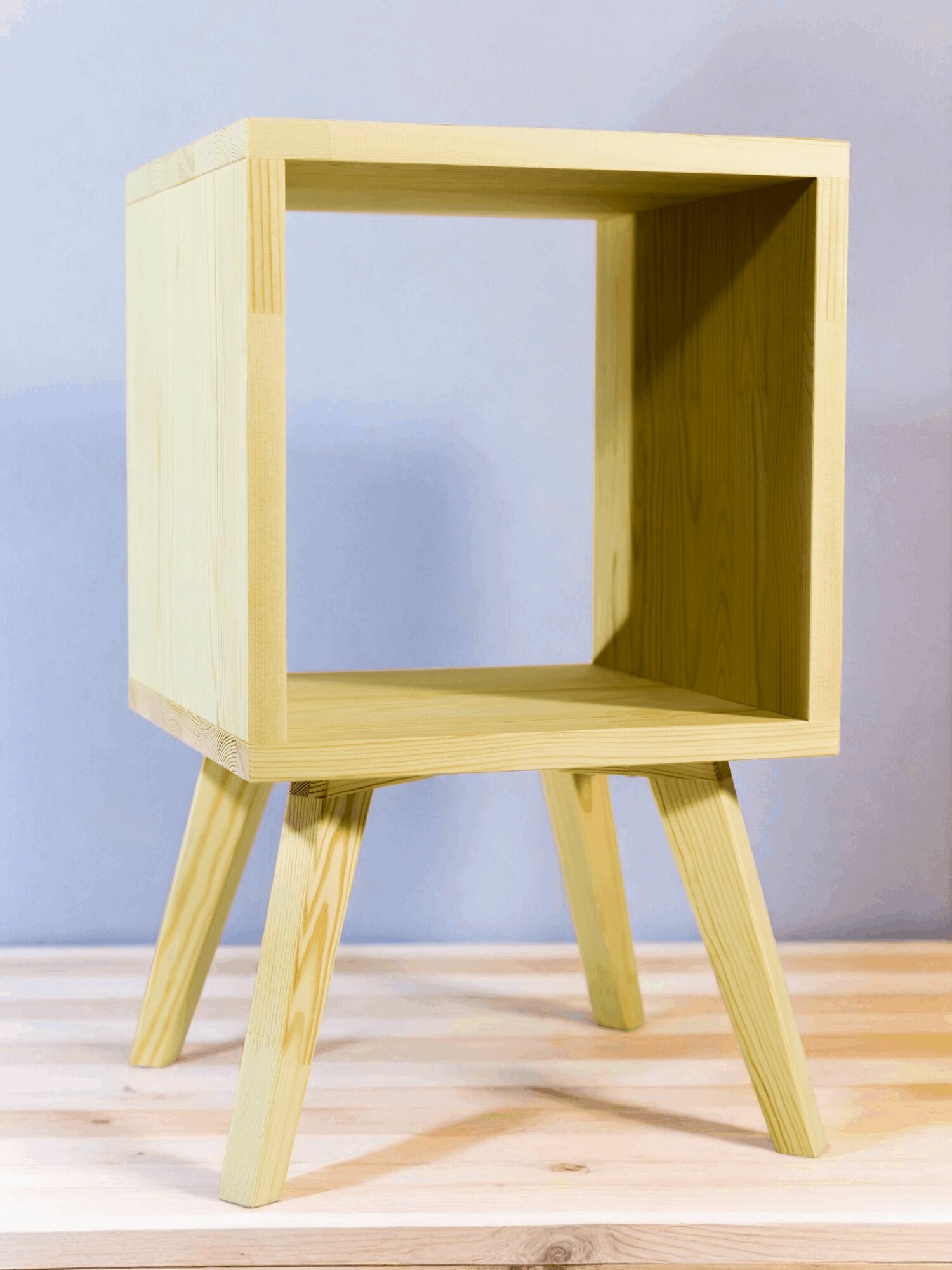 Тумба прикроватная из дерева натуральный "Куб-Мини" 30см