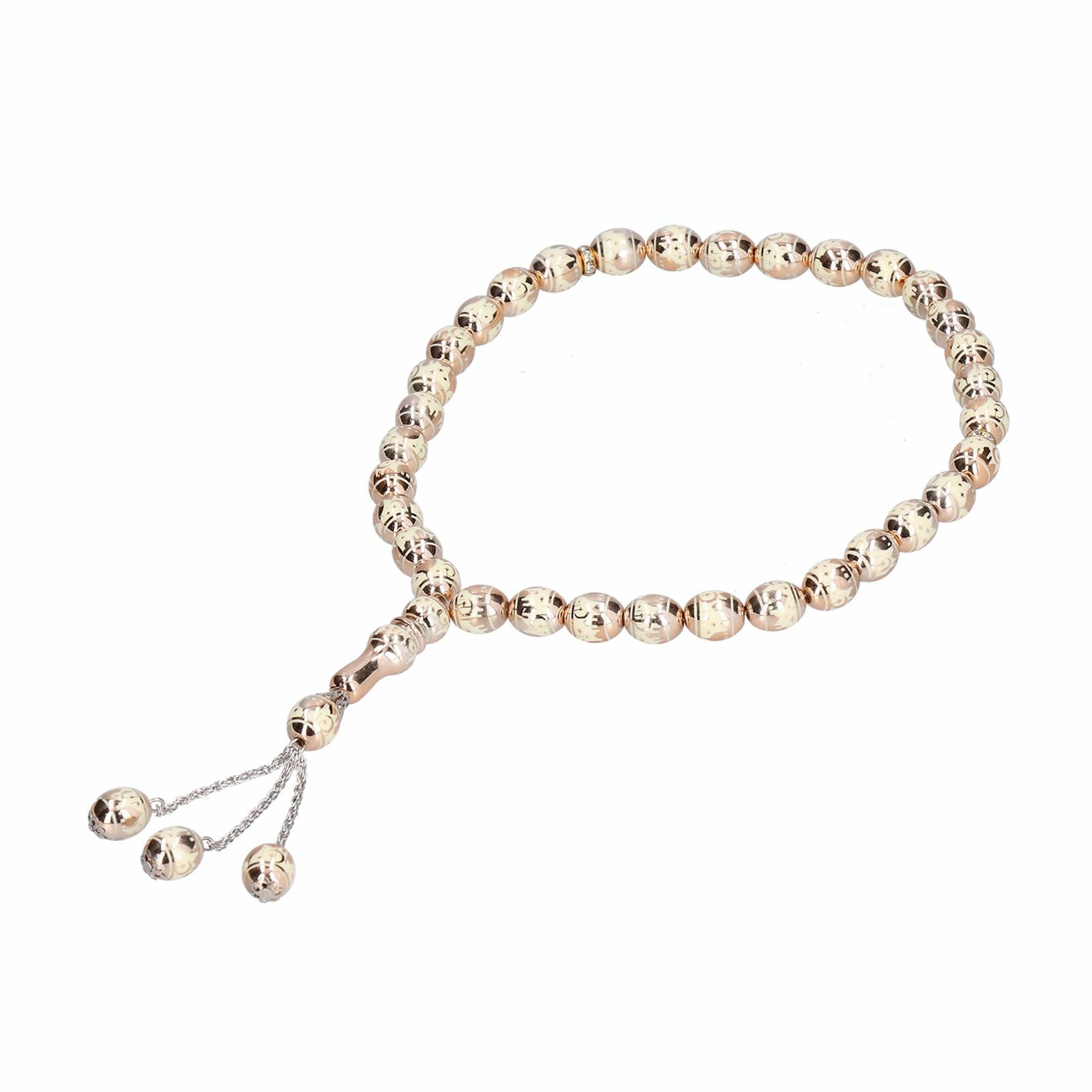 Мусульманские четки ярких цветов, привлекательные, тонкая текстура, удобная ручка, четки тасбих, бежевого цвета