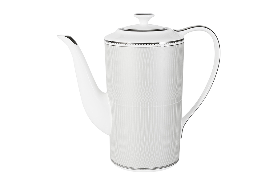 Чайник 1,4 л фарфор F, бело-бежевый, с серебристым кантом, Pearl soft Жемчуг Анна лафарг Наоми