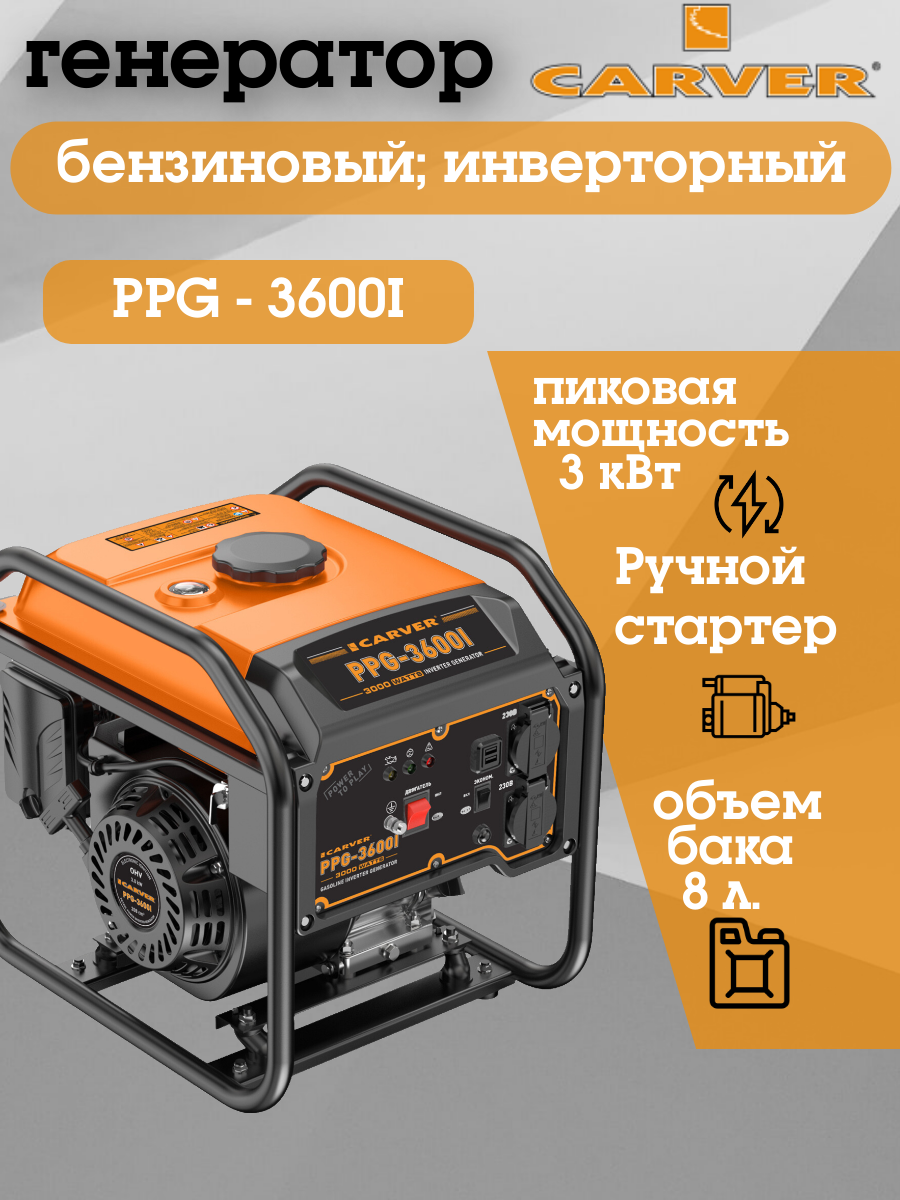 Генератор инверторный PPG-3600I 2,8 кВт