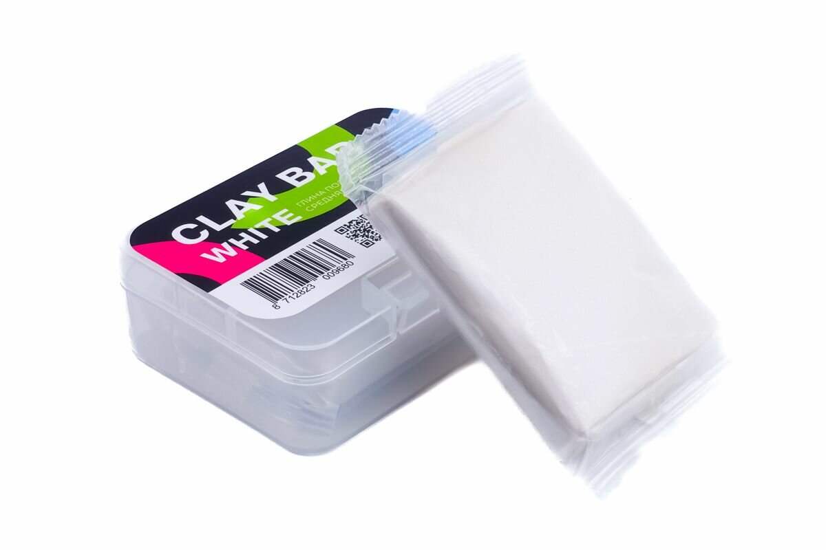 A302 Глина полировальная для очистки кузова, средняя (белая) 100 гр- WHITE CLAY BAR