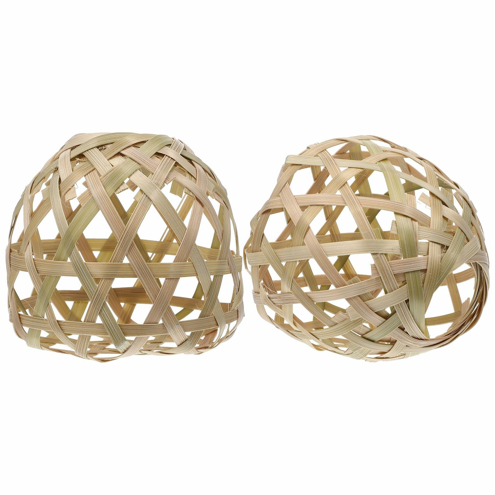 Природное очарование: мини-абажуры из бамбука для настольных и подвесных ламп, в наборе 2 шт