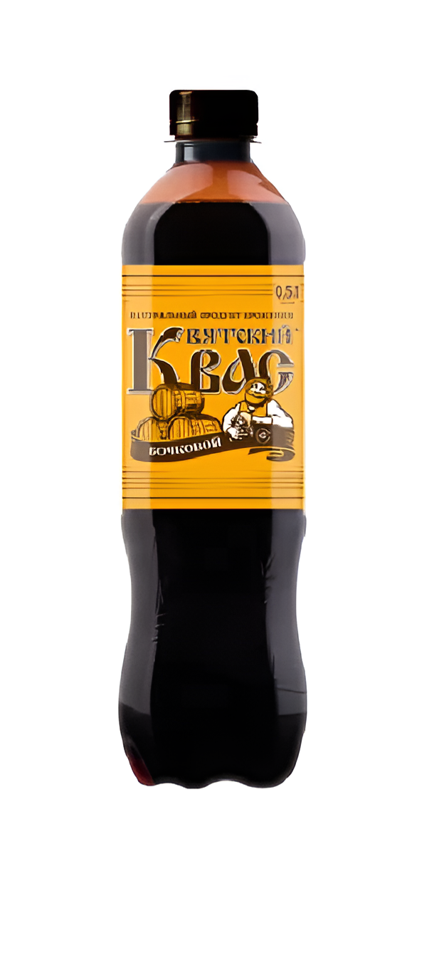 Квас Бочковой Вятский Вятич ПЭТ, в упаковке 12 штук по 0,5 л