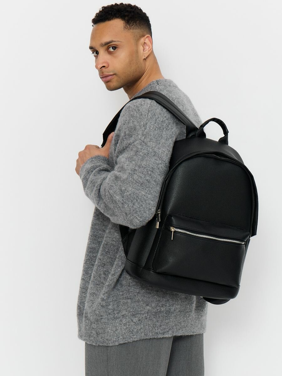 Рюкзак BACKPACK2U, водоотталкивающий, экокожа, черный, для ноутбука до 15,6", 24 л,