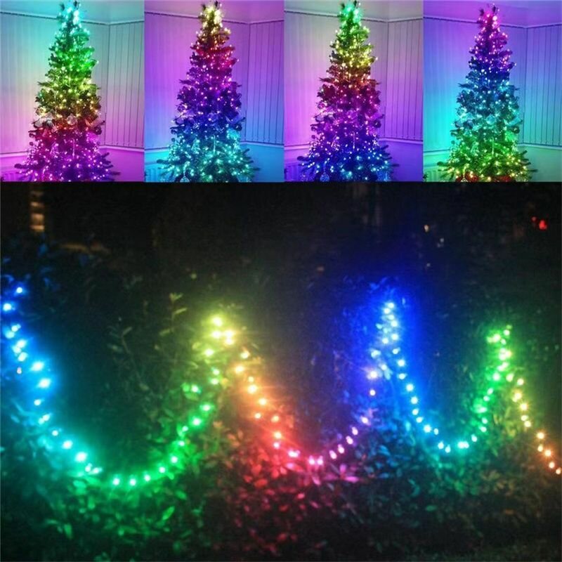 Гирлянда светодиодная led , новогодняя , USB 5v , разноцветная RGB c управлением Bluetooth -lj