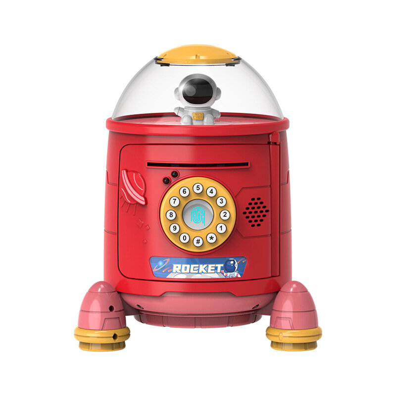Копилка-копилка Smart Rocket для детей – мультяшная копилка из ПВХ с космической тематикой, паролем и автоматическим пополнением, большой вместимости