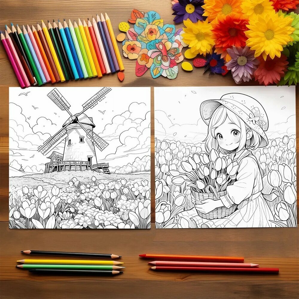 Книжка-раскраска в Деревянный дом, Альбом для рисования Деревянный дом, высокое качество Книга каракулей20 см*20 см, подходит для раскрашивания как взрослыми, так и детьми