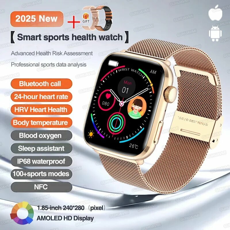 Умные часы Smart sports health watch, Gold Mesh Belt 2A
