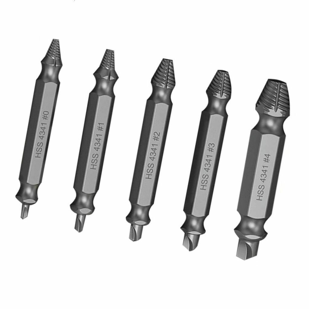 1 комплект из 5 быстрорежущих стальных винтов с двойной головкой для снятия-серебристый