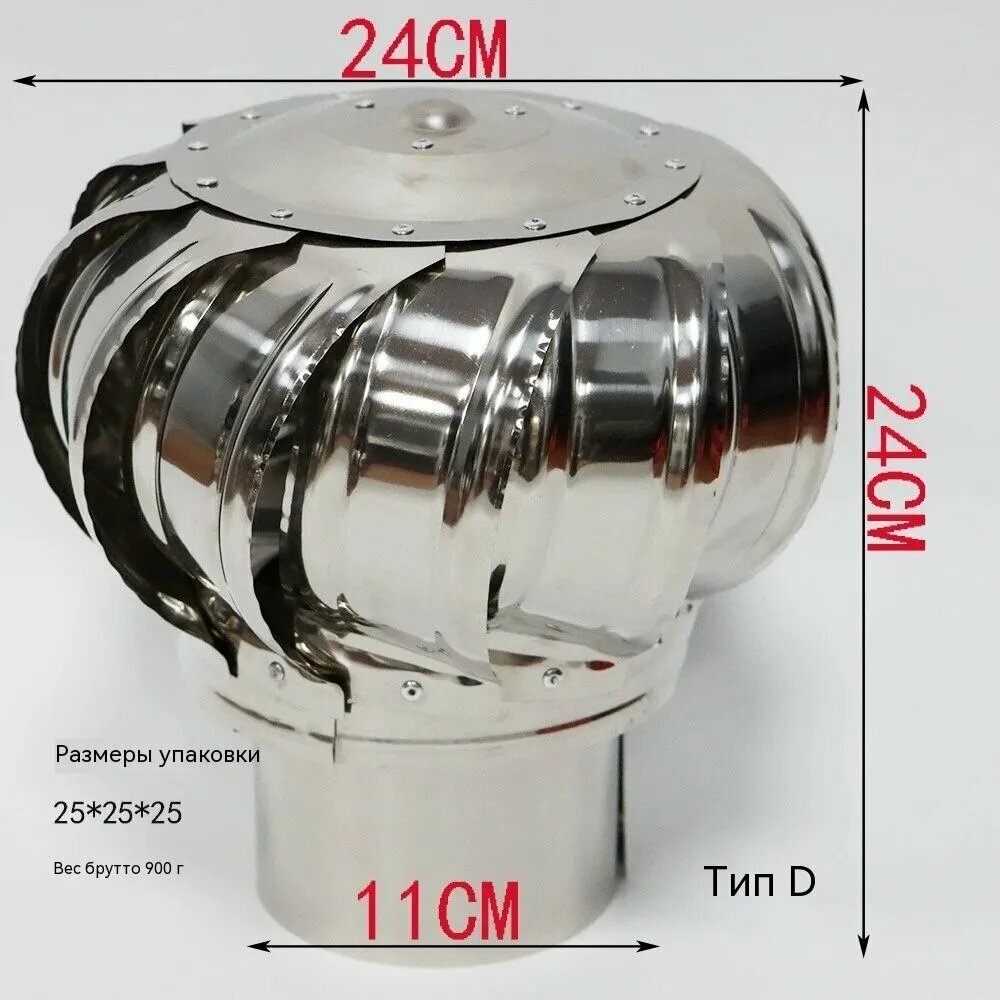 Вращающийся колпак для вытяжки дымохода из нержавеющей стали: защищает дымовую трубу, улучшает,110mm