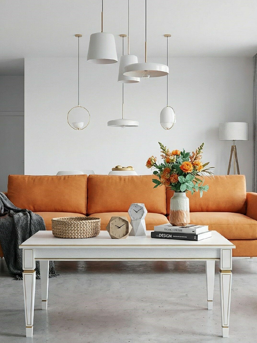 Стол журнальный IFERS Васко В 81 массив дерева, цвет белый ясень/золото