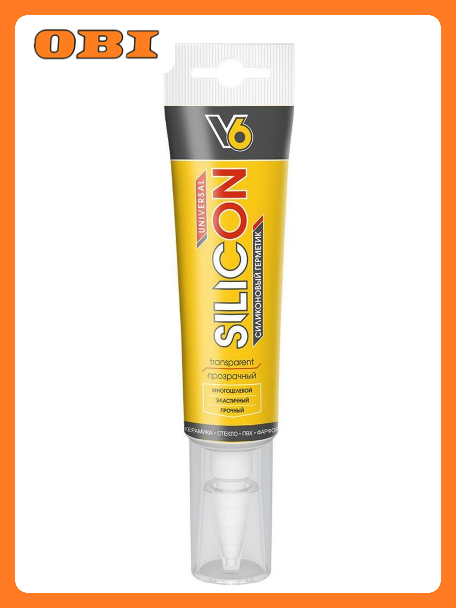 Герметик силиконовый V6 универсальный прозрачный 80 мл