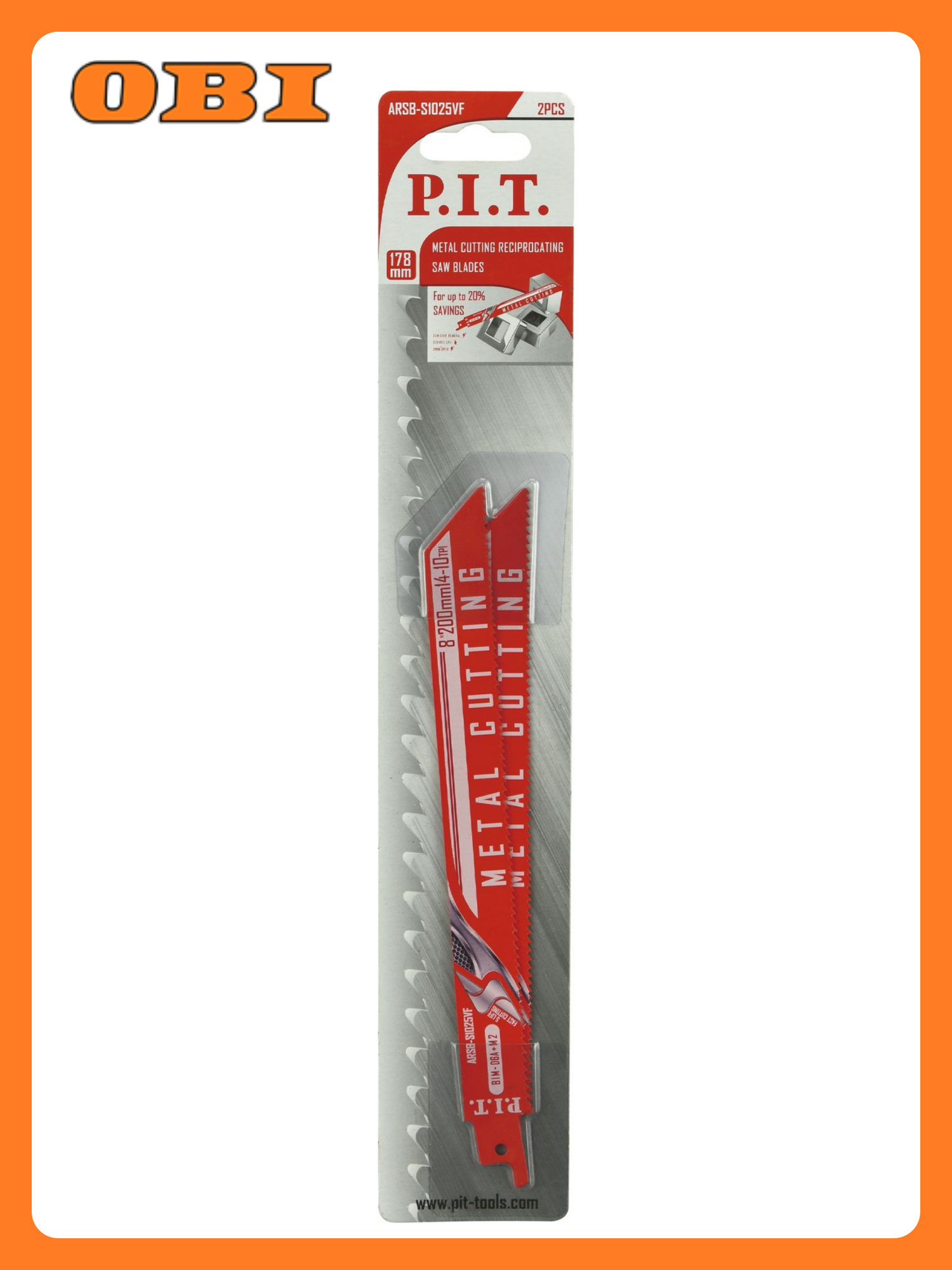 Полотно для сабельной пилы по металлу P.I.T. S1025VF 178мм ARSB-S1025VF