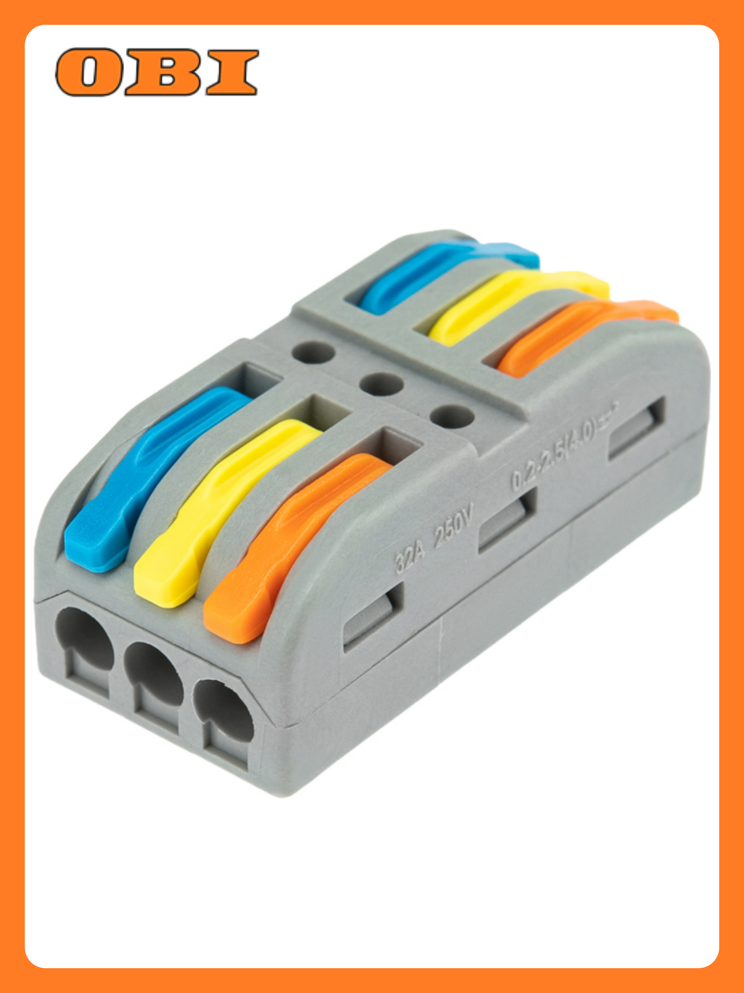 Клемма REXANT СМК 222-423 проходная 3 полюса 0,08-4 мм² серая 5 шт/уп