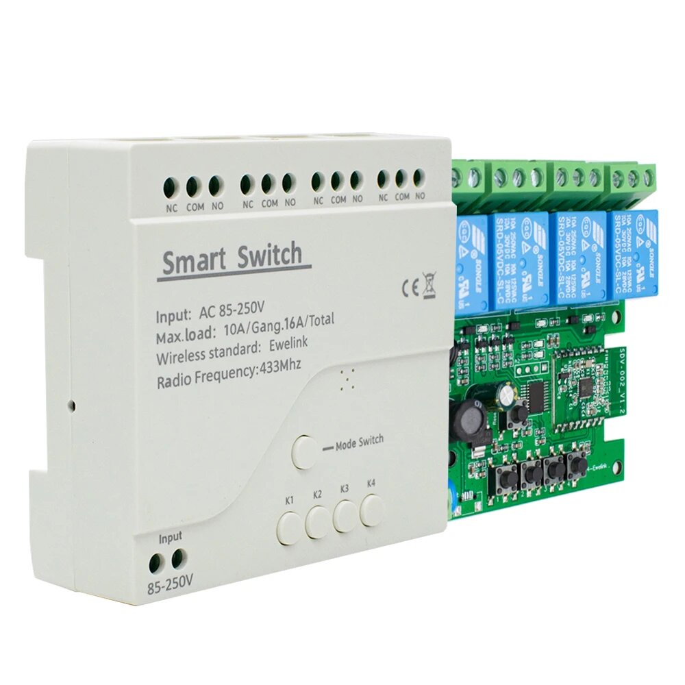 4-канальный умный переключатель 85-250V RF с CASE