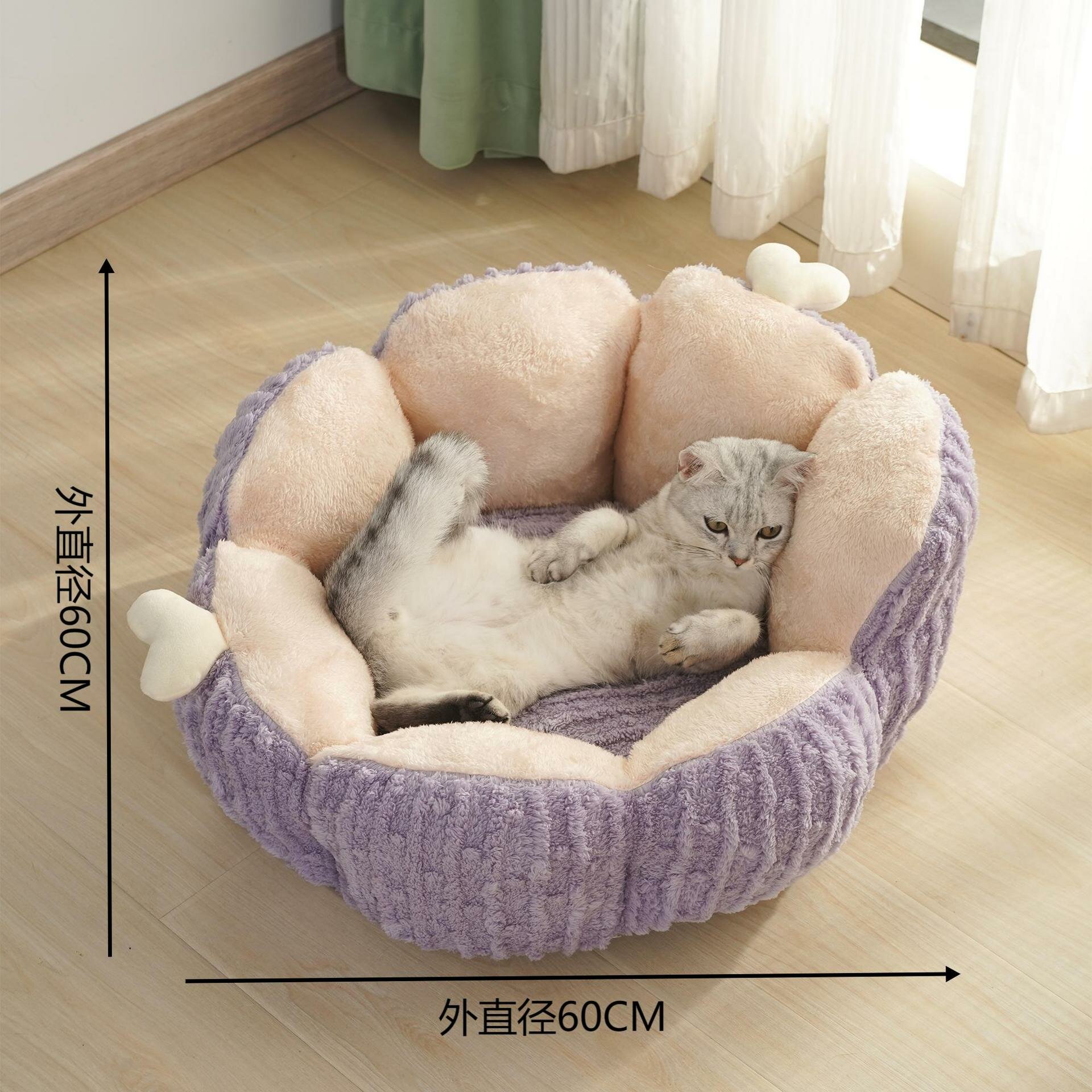 Зимний теплый толстый кошачий ложе с глубоким сном в виде чашки для малых и средних собак, стиль Тедди Пудель