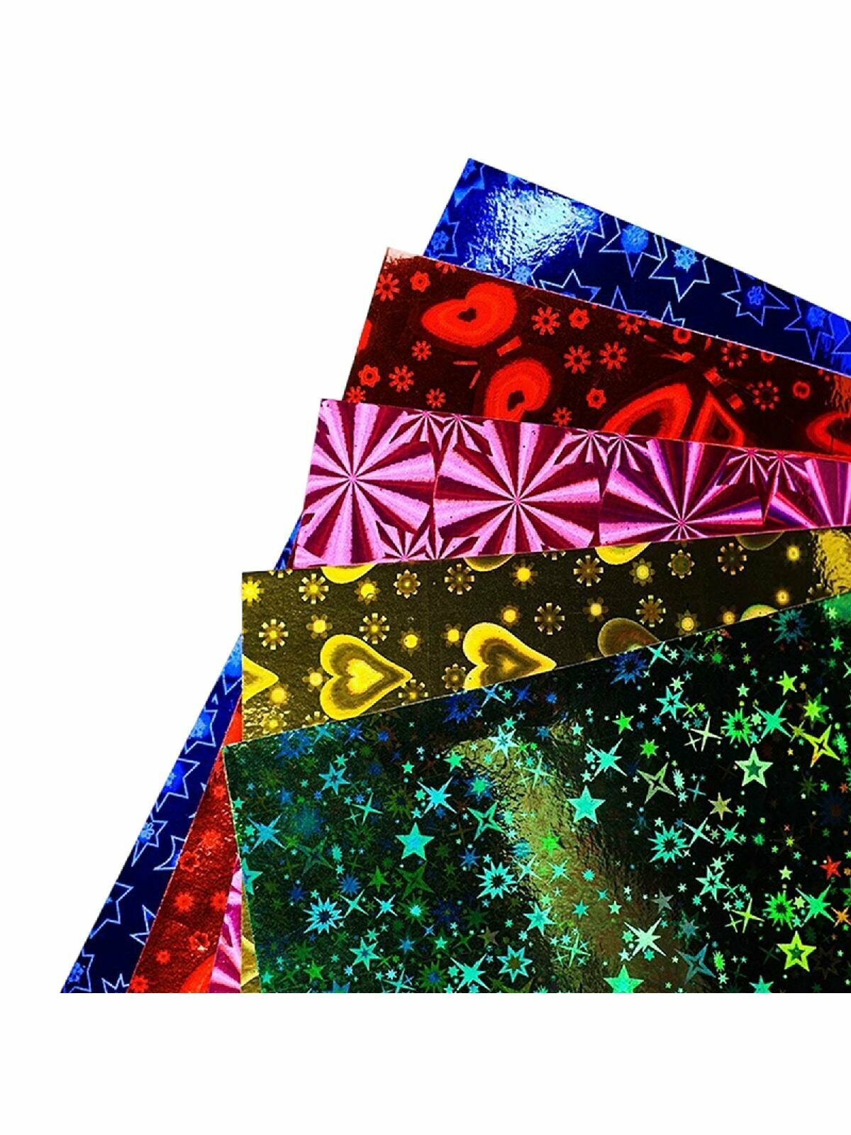 50/100 шт многоцветной крафтовой бумаги с глянцевой отделкой, 15 см яркой мерцающей бумаги