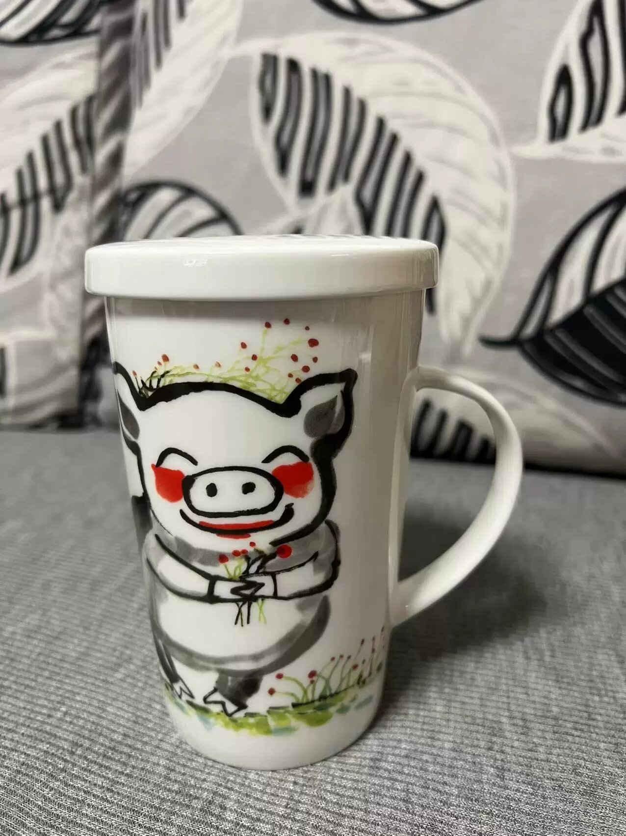 Новогодний товар: кружка-подарок «Зодиак: Тигр» (водный знак зодиака — Кабан), фарфоровая чашка, офисная чайная чашка,