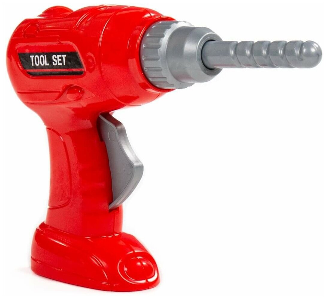 Шуруповёрт №1 игрушечный, пластик, Полесье (красный) (в пакете)