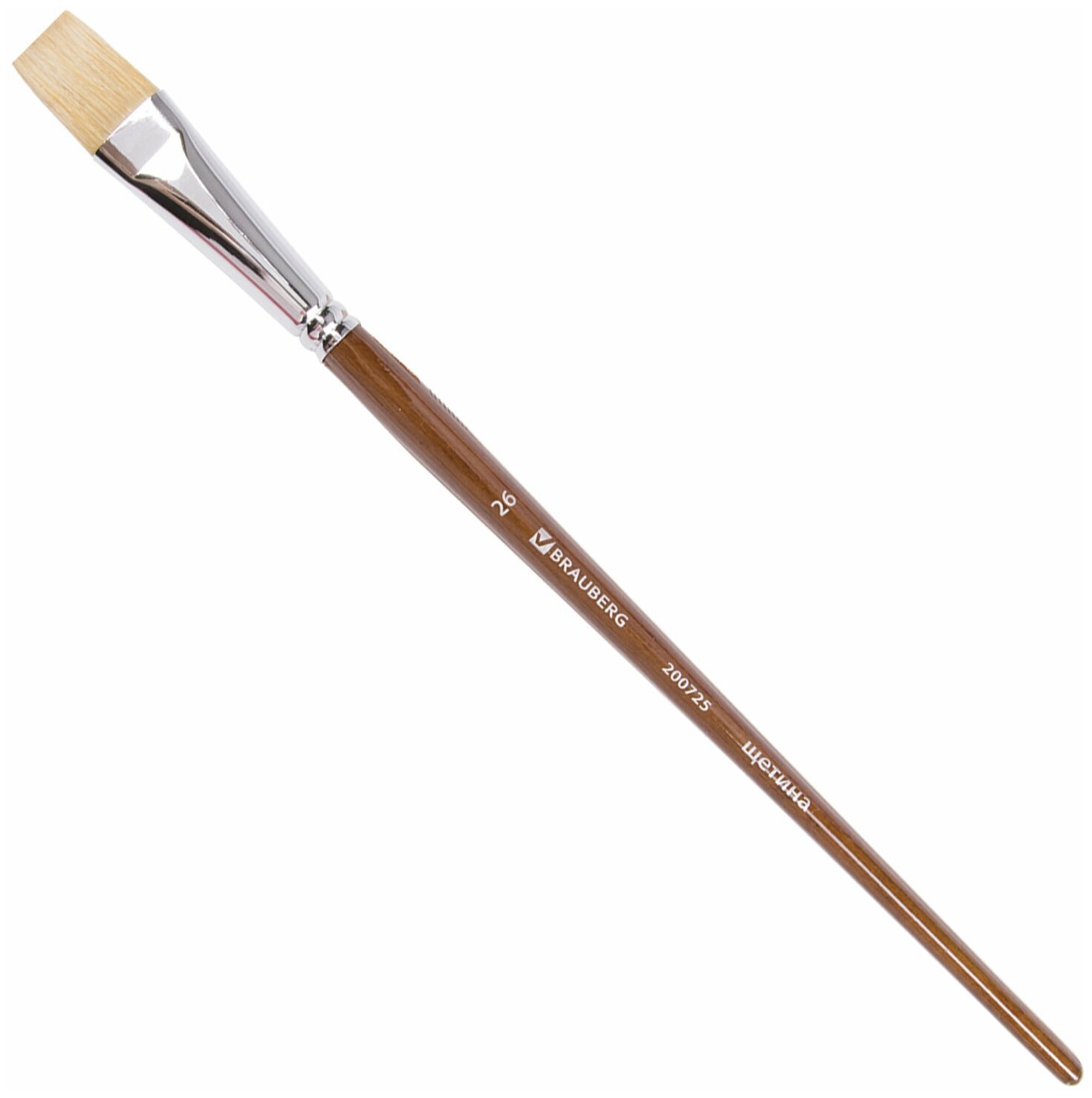 BRAUBERG Кисть художественная проф. щетина, № 30, длинная ручка, 200726