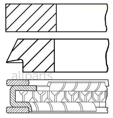 GOETZE 08-520500-00 Комплект поршневых колец для 1 цилиндра