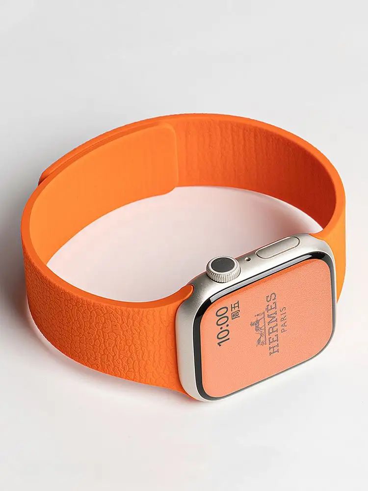 Силиконовый магнитный ремешок без пряжки, подходит для Apple Watch серий 1-9, SE/10, 42-44-45-46-49мм