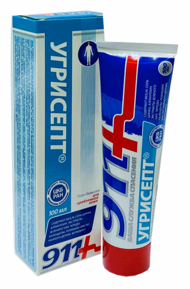 911: "Угрисепт", гель-бальзам для проблемной кожи, 100 мл, Твинс Тэк АО