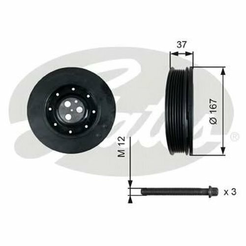 Шкив коленвала Gates TVD1060A для Ford Mondeo III, TRANSIT; Jaguar X-Type