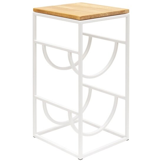 Подставка для бутылок Greenween 2 со столиком для кулера из дерева, белая