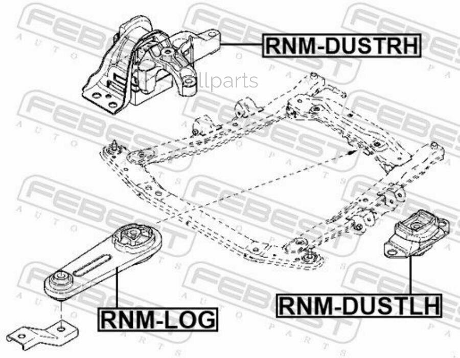 FEBEST RNMDUSTRH подушка ДВС правая!\ Renault Duster 1.6 10-18