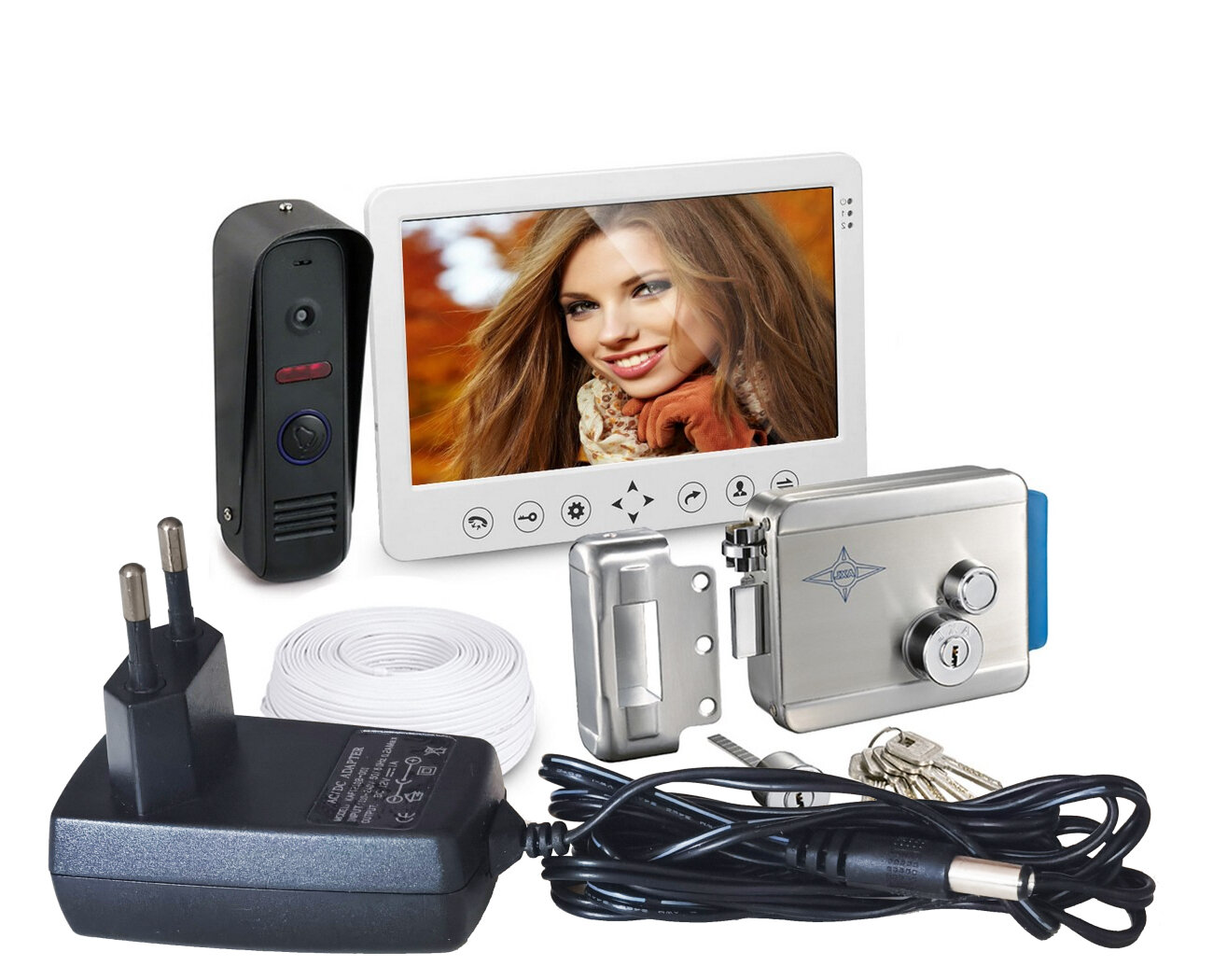 Комплект (домофон - электромеханический замок) - Anxing-Lock091 и HD-ком W 715-(7) (P26077MOK), электромеханический замок для домофона