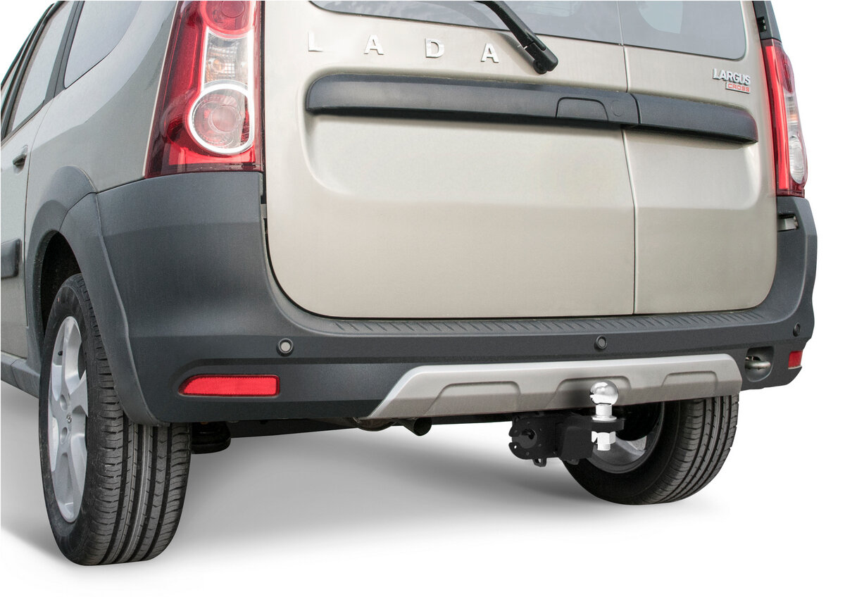 Фаркоп под квадрат Berg для Lada Largus (Лада Ларгус) универсал, фургон 2012-2021 2021-н. в./Largus Cross (Кросс) универсал 2014-2021 2021-н. в, шар E, 1300/75 кг, F.6017.005