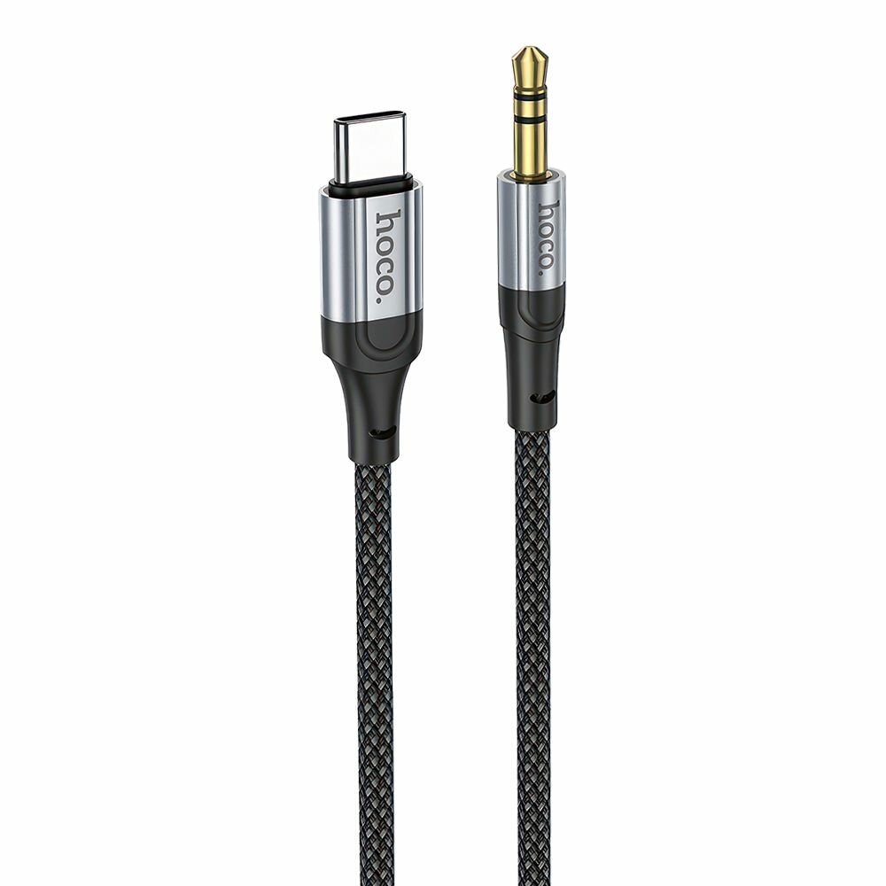 Аудиокабель HOCO UPA26 Friend DC 3.5mm - Type-C, 1м, нейлон (черный)