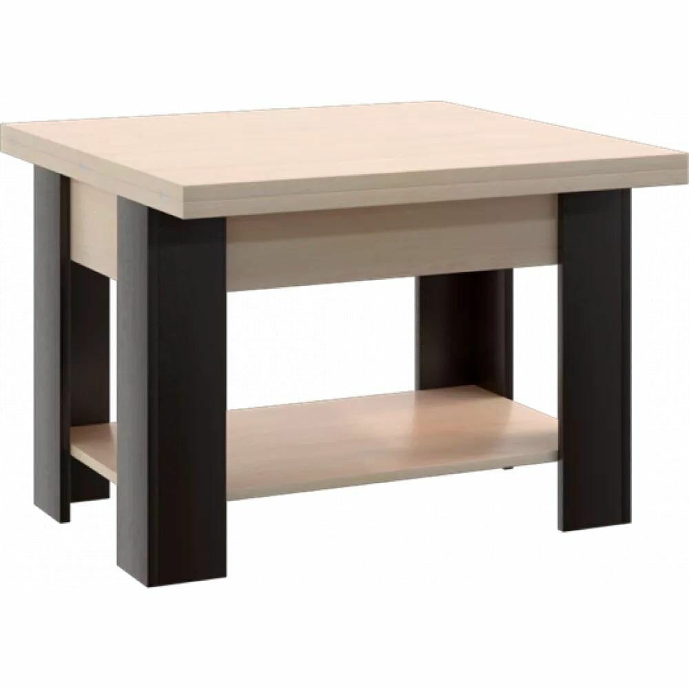 Стол журнальный трансформер СЖ-3.2 венге/мол. дуб ЛДСП для дома дачи 780 (1560)х780х55 Росток-Мебель