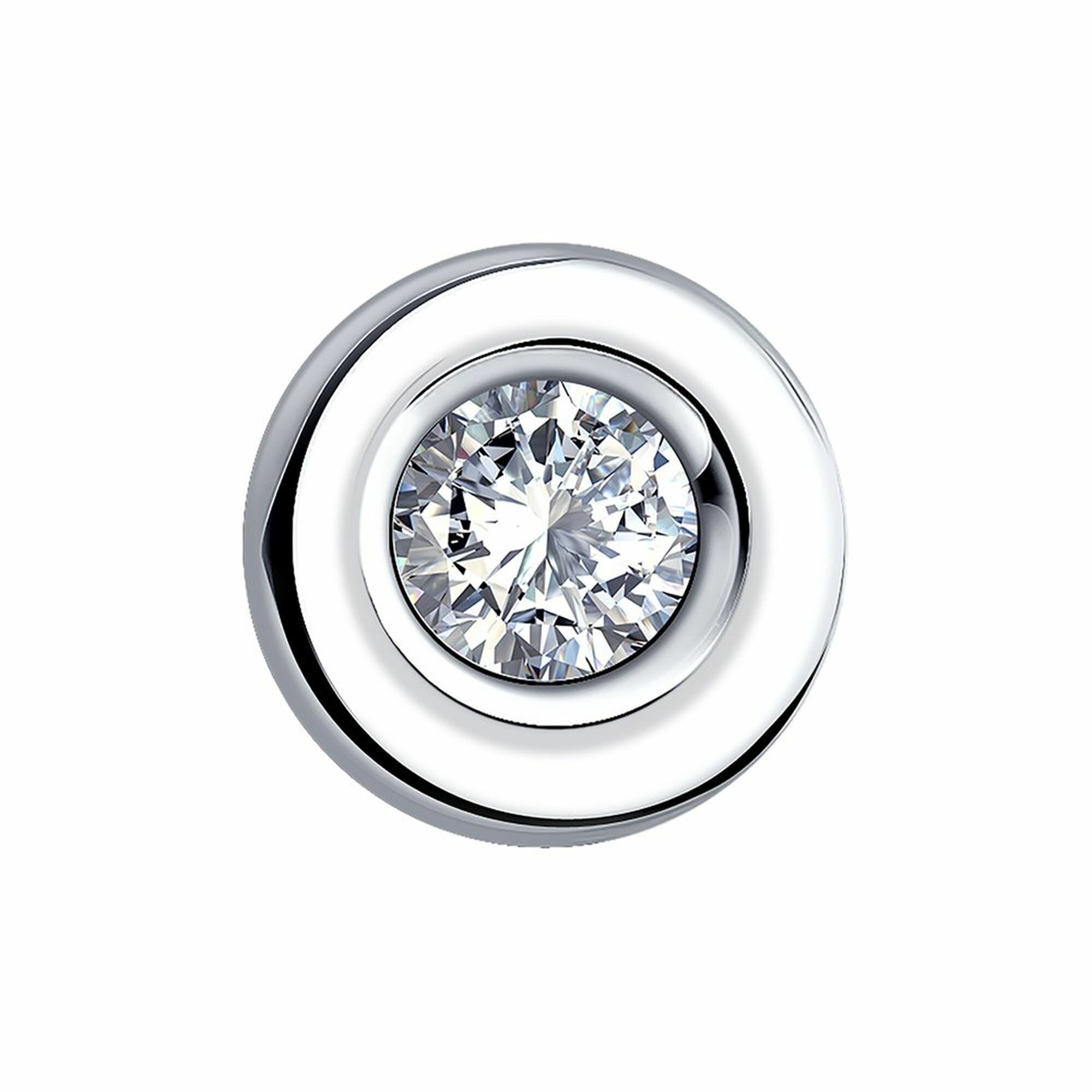 Подвеска, белое золото, 585 проба, бриллиант