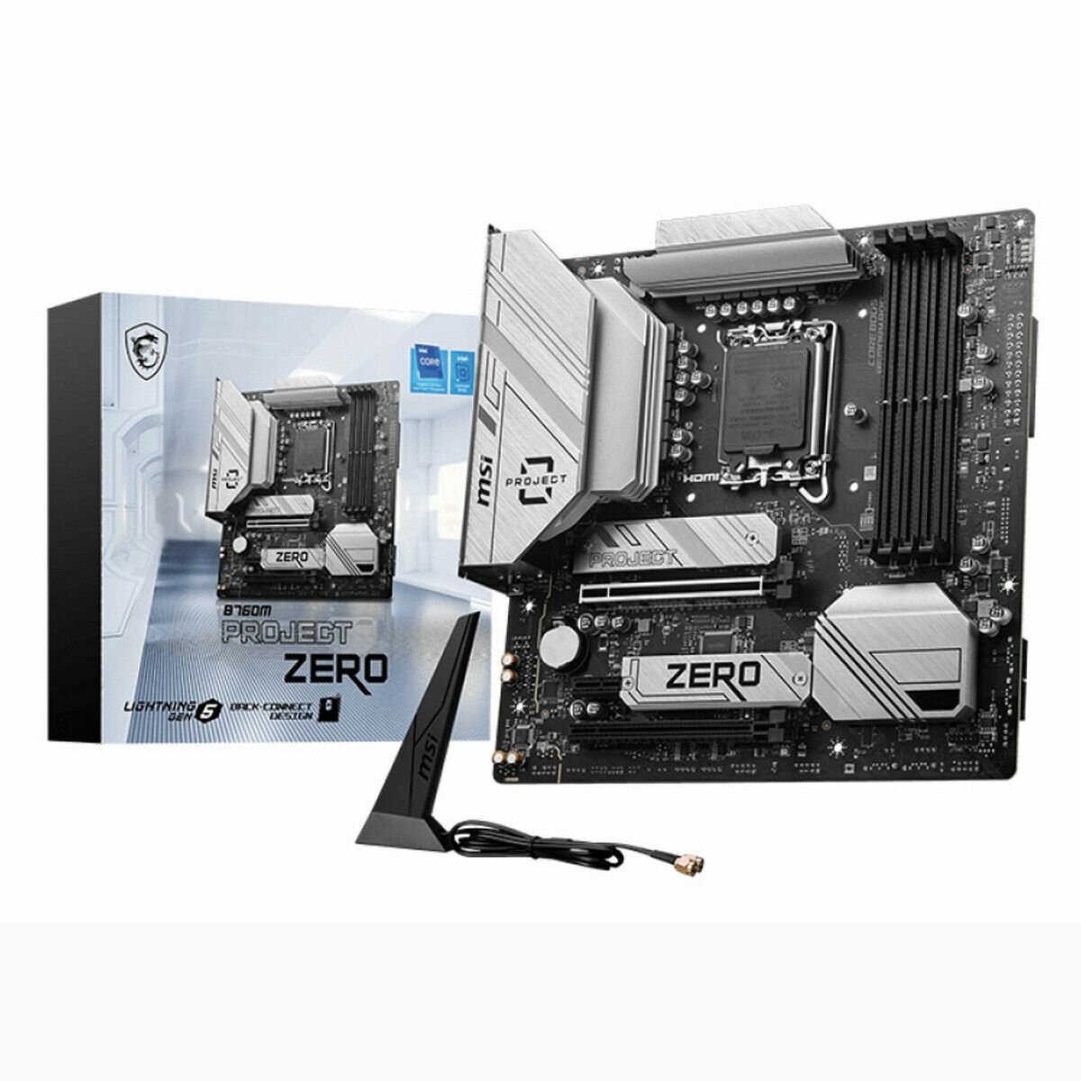 Материнская плата MSI B760M PROJECT ZERO, LGA1700, Intel B760, Micro-ATX, RTL (B760M PROJECT ZERO)