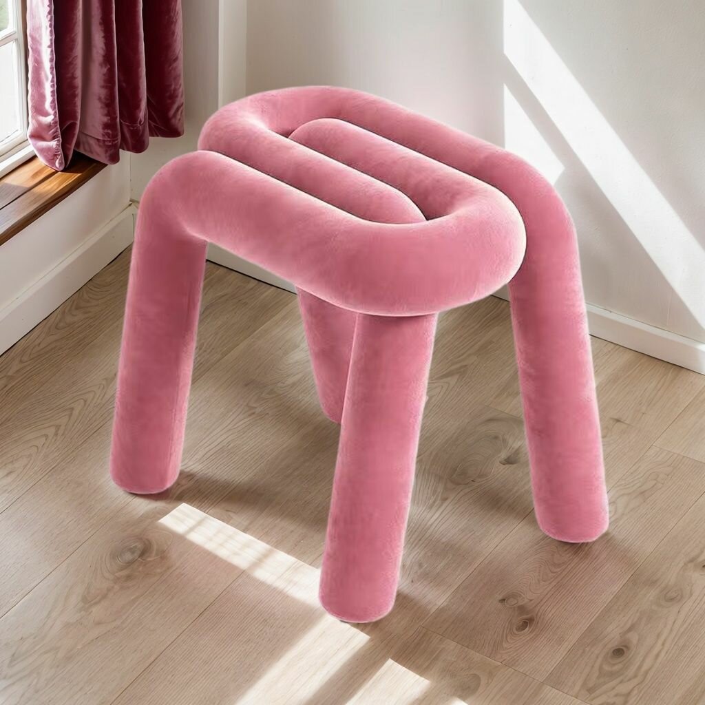 Стул "Скрепки", бочкообразная форма, обивка вельвет, металлический каркас, бескаркасный,