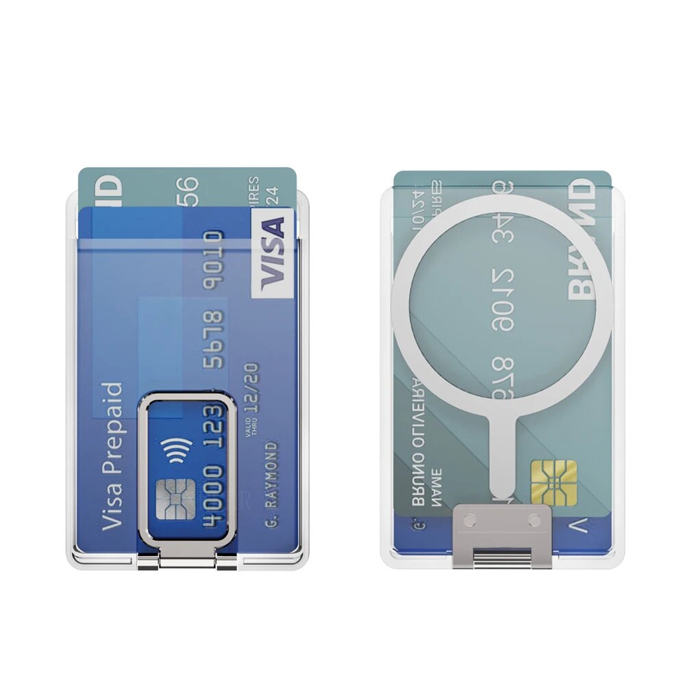 Магнитный держатель для карт Visa, Silver