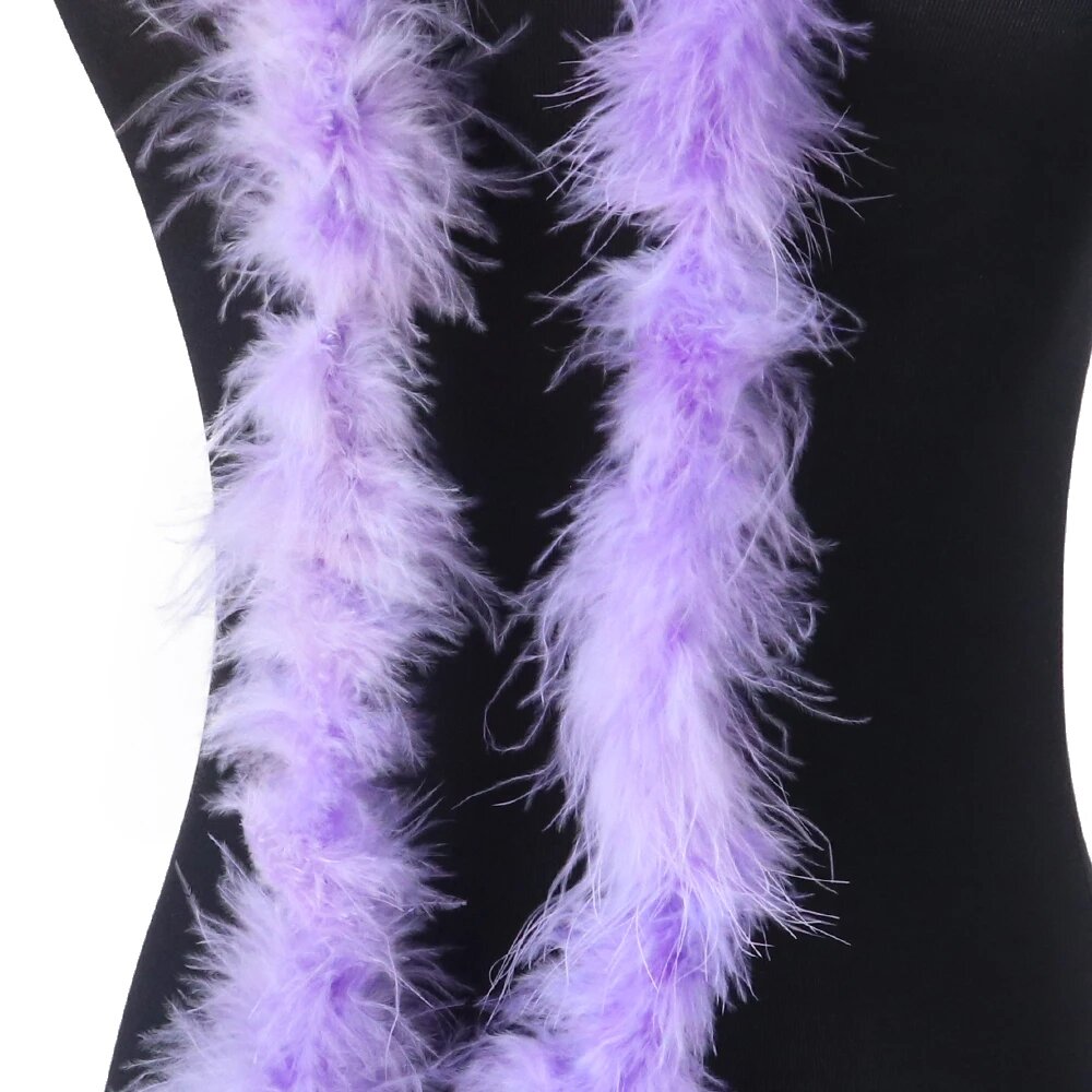 Многоцветный боа из перьев индейки 2 ярда Light purple