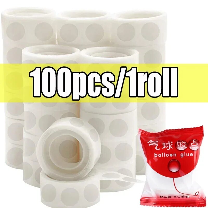 Двусторонняя клейкая лента для шаров, 100 шт/рулон, Цвет: 1roll