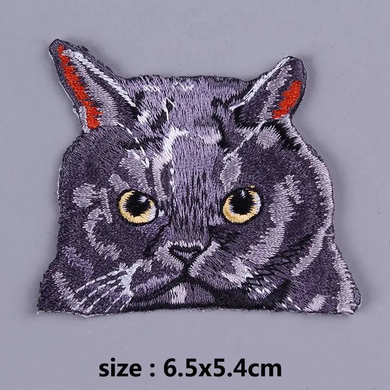 Нашивка на одежду с котом, сиреневая, PE1678CT