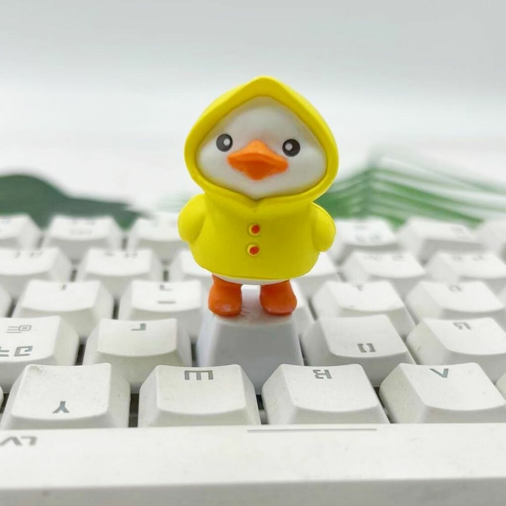 Аксессуары для клавиатуры и мыши, Индивидуальная объемная клавиша в виде утки - утка в дождевике